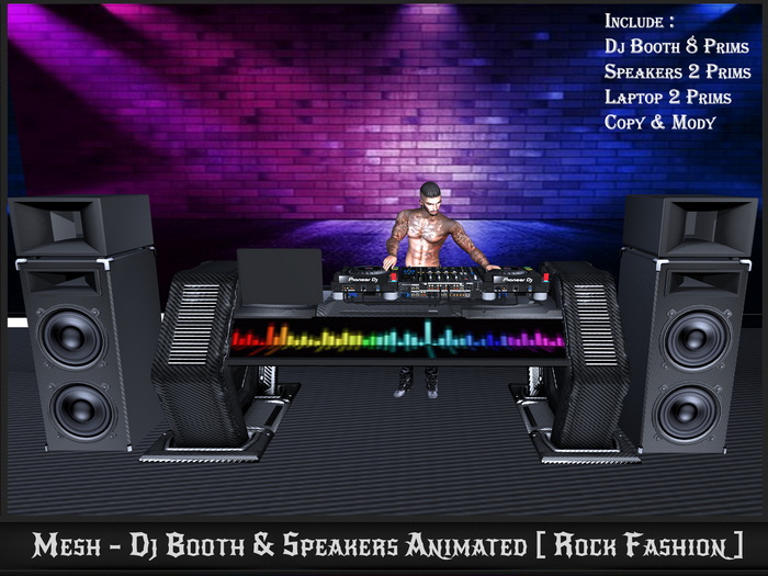 Second Life Marketplace - Mesh - Dj Booth & Speakers Animated [ Rock ...